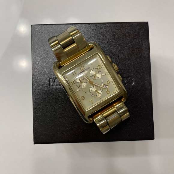 Michael Kors | Accessories | Michael Kors Gold Chunky Square Watch ...